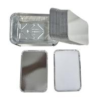 China Environmental Friendly Rectangular Disposable Aluminum Foil Tray With Paper Board Lids for sale