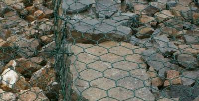 China Pvc bedekte Gegalvaniseerde Gabion  Size 6x2x0.3m Anticorrosieve met een laag Rivierbescherming Te koop