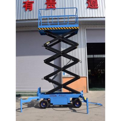 China 14m Portable Hydraulic Double Scissor Lift  Aerial Work Platform Ladder Vertical Mast Lift for sale