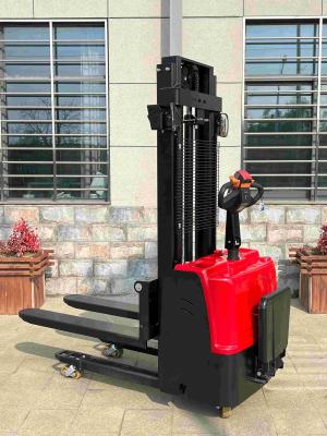 China Double Lift Electric Pallet Stacker 1 Ton 1000kg 1.5 Tons 1500kg Ride On for sale