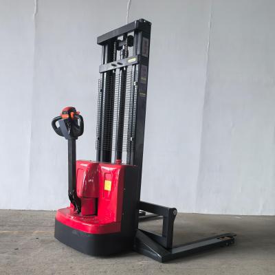 China Electric Walkie Stacker 1500kg Load Capacity Adjustable Straddle Leg for sale