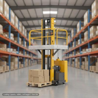 China Stable Semi Electric Order Picker with 200kg Loading Capacity and 2.7m-4.5m Load Height for Safe Elevated Work for sale