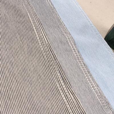 China 6oz Blue And White Vertical Stripes Stretch Denim Fabric For Shorts for sale