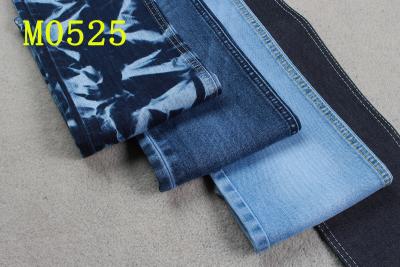 China 9.7Oz Dual Core Stretch Denim Fabric With Slub Desizing Cotton Polyester Spandex Jeans Fabrics for sale