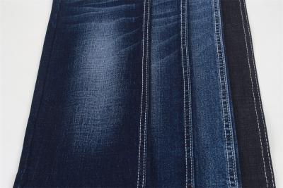 China 10,5 Unzen Crosshatch Slub Denim-Stoff mit Stretch, weicher Haptik, schwarze Farbe zu verkaufen