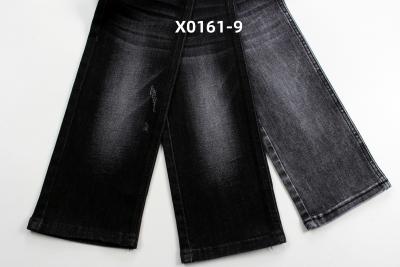 China 10.5 Oz Schwarz High Stretch Warp Slub Denim Stoff für Jeans zu verkaufen