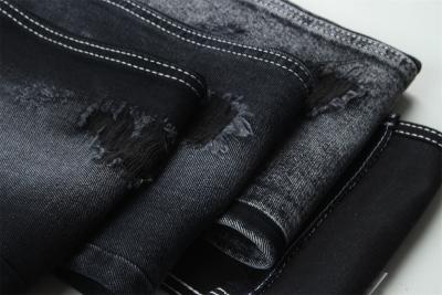 China 11.5oz  Denim Fabric Rigid 56%C 44%P Black And Black Backside For Brand Style Jeans Boy Friend Style Soft Handfeel for sale