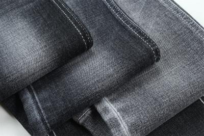 China 190 Cm Ring Slub Sulfur Black Stretch Denim Fabric For Men Jeans for sale