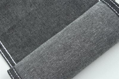 China 100% Pure Cotton Silk-like Black Lightweight Denim Fabric for sale