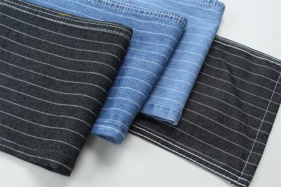 China 6.5 Onces 100% Cotton Stripe Denim Jeans Fabric For Shirts for sale