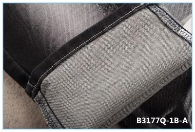 Cina 9.3oz Doppia Strato Stretch Stoffa Denim Per Jeans Come Maglieria Mercerizing Finish Sulfur Nero in vendita