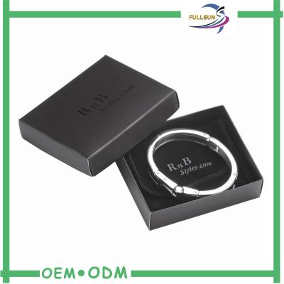 China Promotion Recycled Printed Black Jewelry Gift Boxes For Necklaces for sale