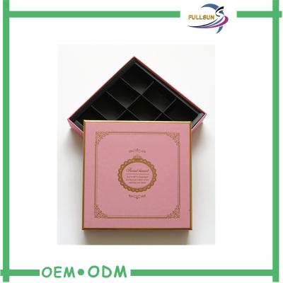 Китай Прочные розовые Handmade коробки подарка шоколада с крышкой и основанием продается