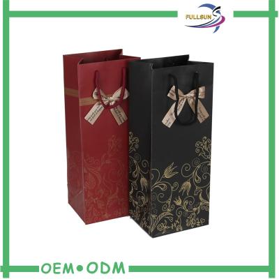 Cina PMS dei sacchetti della spesa della carta della bottiglia di vino, ODM di colore di CMYK \ OEM in vendita