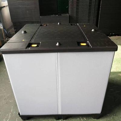 China Durable 100L Plastic Coaming Box Lightweight PP Plastic Folding Container for sale