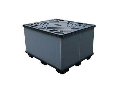 PP Plastic Pallet Bin showing collapsible design and sturdy construction