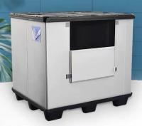 China Heavy Duty Rectangular Plastic Pallet Box 1200x1000mm Foldable Storage Container for sale