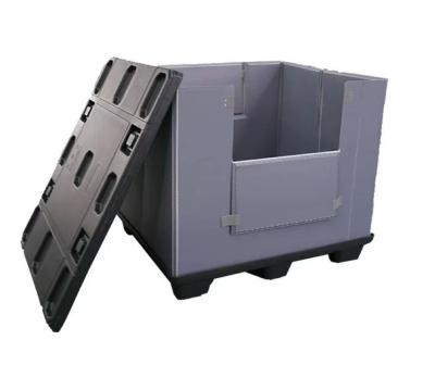 China Impact Resistant Plastic Pallet Box Square Pallet Plastic Container For Packaging And Shipping for sale