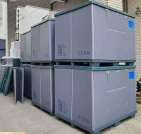 China Nestable Rectangular Folding Pallet Box 4000kg Static Load 4-Way Forklift Entry for sale