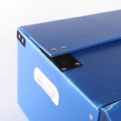 China UV Resistant Plastic Corrugated Bin Blue Corrugated Plastic Tote Container Waterproof for sale