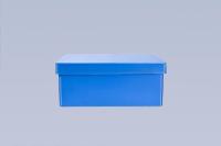 China Rectangular Plastic Corrugated Containers Stackable Corrugated Board Boxes Blue for sale