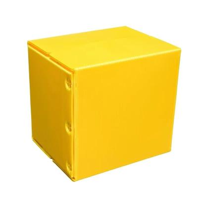 China Stackable Corrugated Plastic Containers Shockproof Corrugated Tote Boxes Yellow for sale