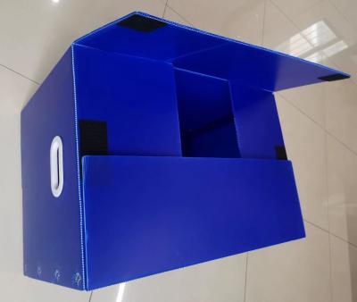 China Customized Corrugated Plastic Boxes Blue Corrugated Sheet Box Reusable For Businesses for sale