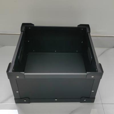 China Customized Plastic Shipping Box Good Bearing Black Corrugated Shipping Boxes Impact Resistant for sale