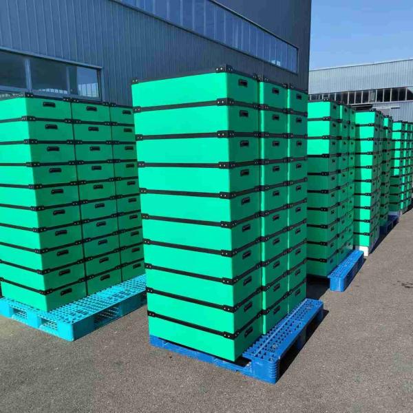 Quality UV Resistant Plastic Shipping Box Green Turnover Box Customized for sale