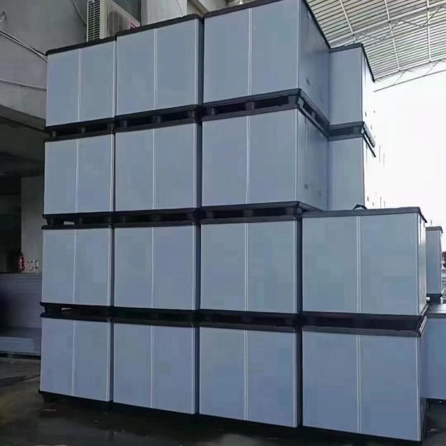 Plastic Pallet Box in use for industrial storage application