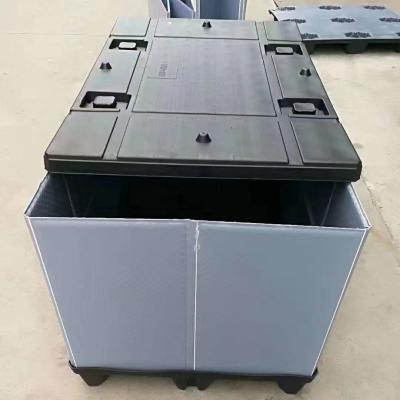 China Lightweight Plastic Collapsible Box Portable Folding Plastic Pallet Box Reusable for sale