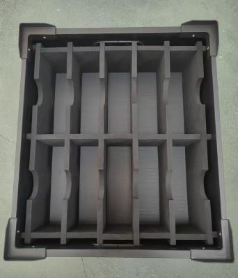 China Corrugated Sheet Plastic Bin Dividers Rectangular Shipping Moving Container Black Blue for sale