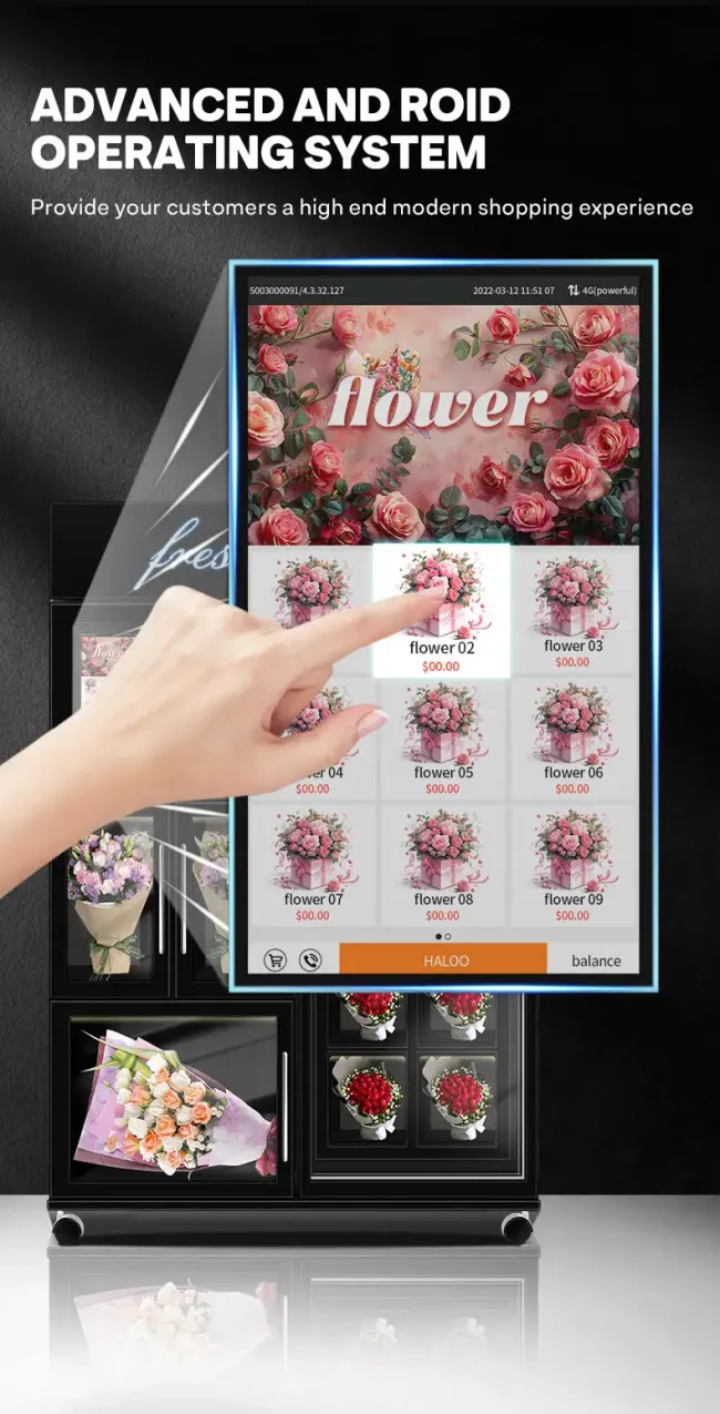 Haloo Vending Machine Supplie R20 Locker Touch Screen Flower Vending Machine 12