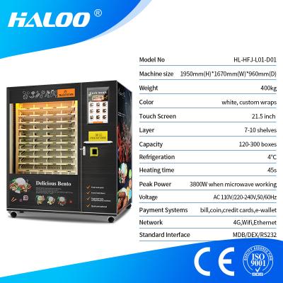 China Grote van de het Ontbijtmaaltijd van het Capaciteits Automatische Snelle Voedsel van de de Lunchdoos Hete het voedselAutomaat met Microgolf het Verwarmen Te koop