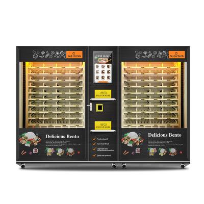 China Máquina de venda automática quente do alimento dos armários da grande capacidade 2 com aquecimento de micro-ondas e o tela táctil esperto à venda