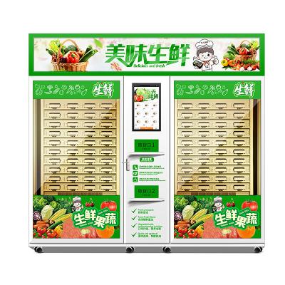 China 24 hours refrigerator cooling fresh vegetable and fruit vending machine with XY elevator for sale
