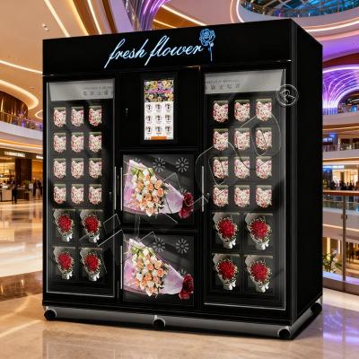 China Haloo Vending Machine Supplier Flower Vending Machine 34 Lockers Big Size Machine Bill Coin and Card Reader for sale