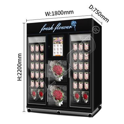 China Haloo Vending Machine Supplier 36 Locker Numbers Flower Vending Machine 21.5inch Touch Screen With Cash Card Reader Bill on the Machine for sale
