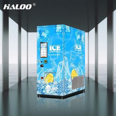 China Haloo vending machine supplier screen type large capacity ice making vending machine, used to optimize ice making ATM vending machines for sale