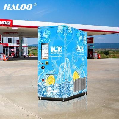 China Haloo vending machine supplier screen type large capacity ice making vending machine, used to optimize ice making ATM vending machines for sale