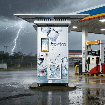 China Haloo canopy ice vending machine | Intelligent unmanned high-efficiency ice making machine for outdoor harsh environments for sale