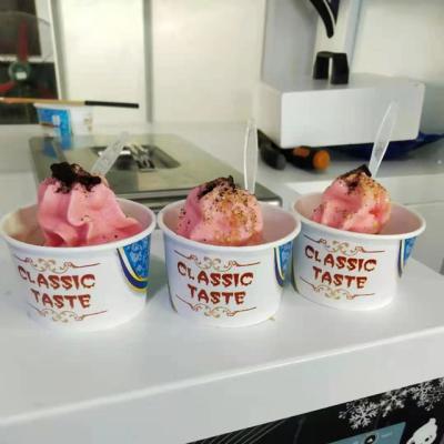 China Quick Making Automatic Soft Ice Cream Vending Machine With Attractive LED Colorful Lights And LED Light Box for sale