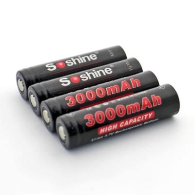 China Soshine Li-ion 18650 Protected Battery: 3000mAh for sale