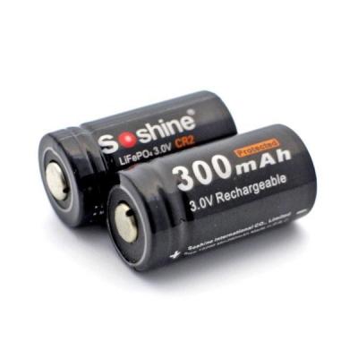 China Soshine LiFePo4 battery 15266( IFR CR2) 3.2V Protected:300mAh for sale
