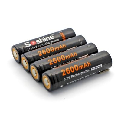 China Soshine Li-ion 18650 Protected Battery: 2600mAh for sale