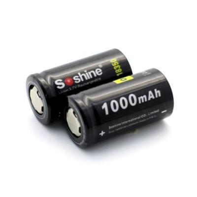 China Soshine 18350 Li-ion battery:3.7V 1000mAh for sale