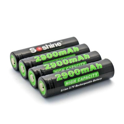 China Soshine Li-ion 18650 Protected Battery2900mAh 3.7V for sale