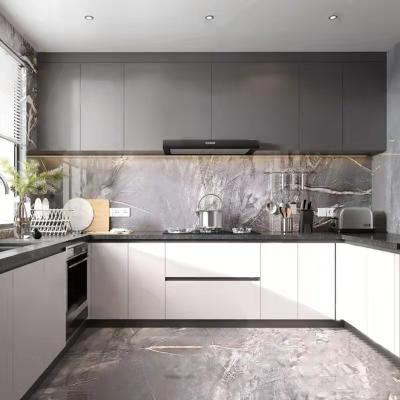 Cina Alta progettazione modulare moderna lucida dell'armadio da cucina con illuminazione principale sensore in vendita