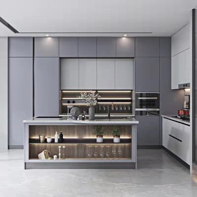 Cina Alta progettazione modulare moderna lucida dell'armadio da cucina con illuminazione principale sensore in vendita