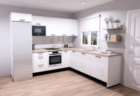 China Melamine Finish Modern Modular Kitchen Cabinet L Shape Design for sale